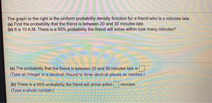 Solved The graph to the right is the uniform probability | Chegg.com