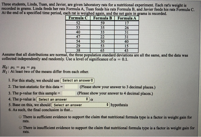 Solved Three students, Linda, Tuan, and Javier, are given | Chegg.com