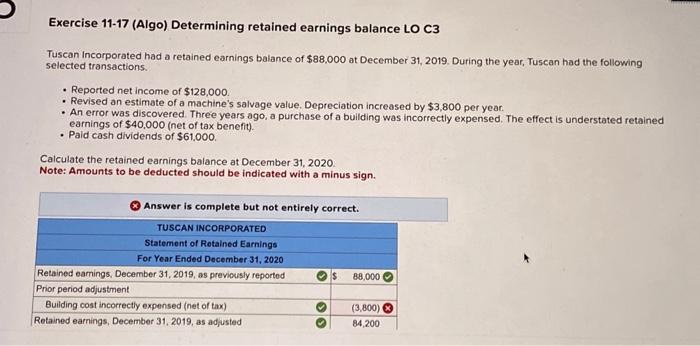 Solved Exercise 11-17 (Algo) Determining retained earnings | Chegg.com Solved Exercise 11-17 (Algo) Determining retained earnings | Chegg.com