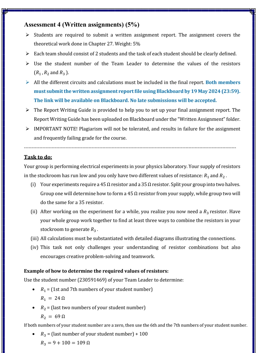 Solved Assessment 4 (Written assignments) (5%)Students are | Chegg.com