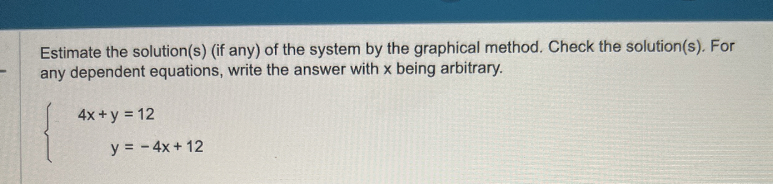 Solved Estimate the solution(s) (if any) ﻿of the system by | Chegg.com