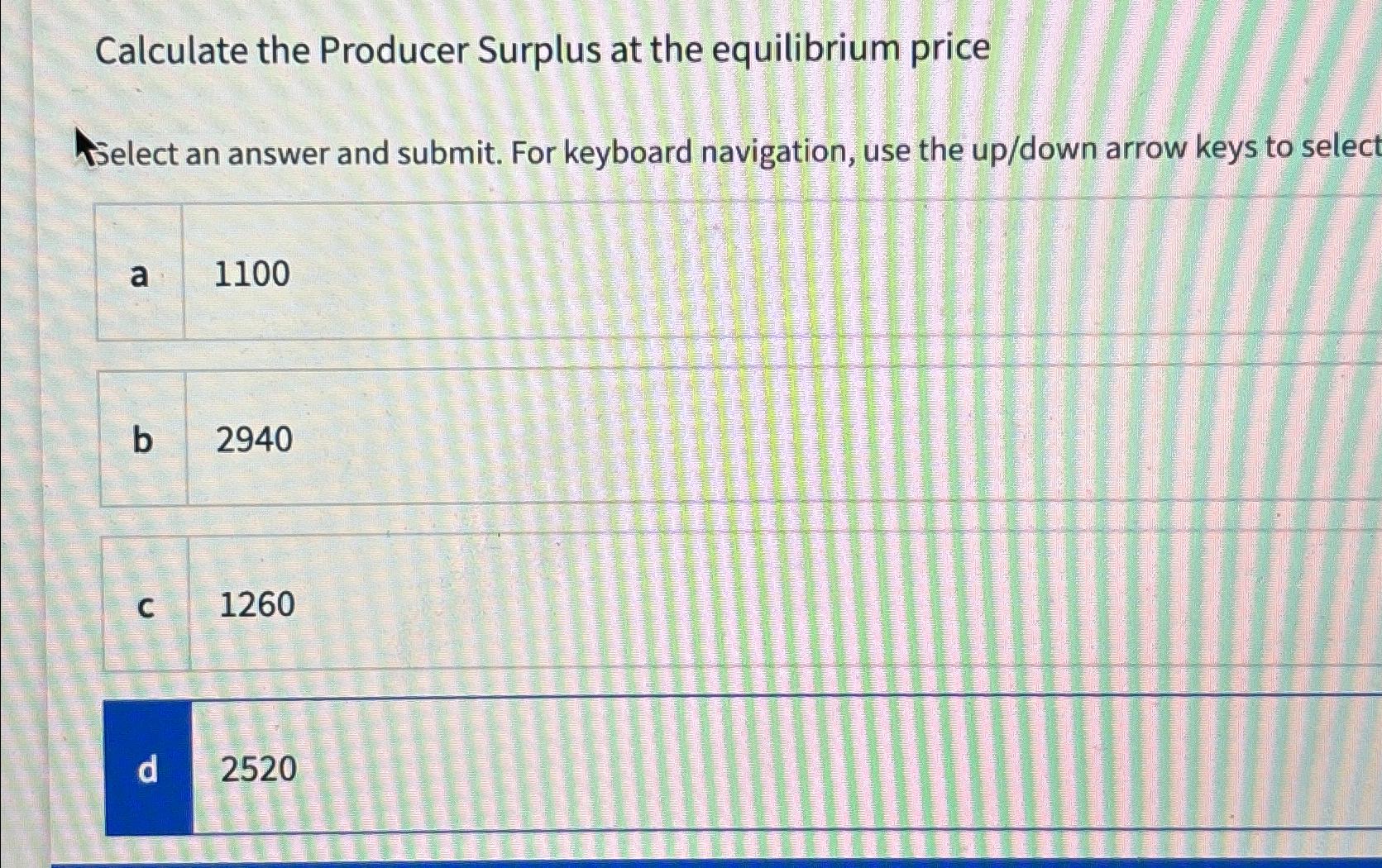 Solved Calculate the Producer Surplus at the equilibrium | Chegg.com