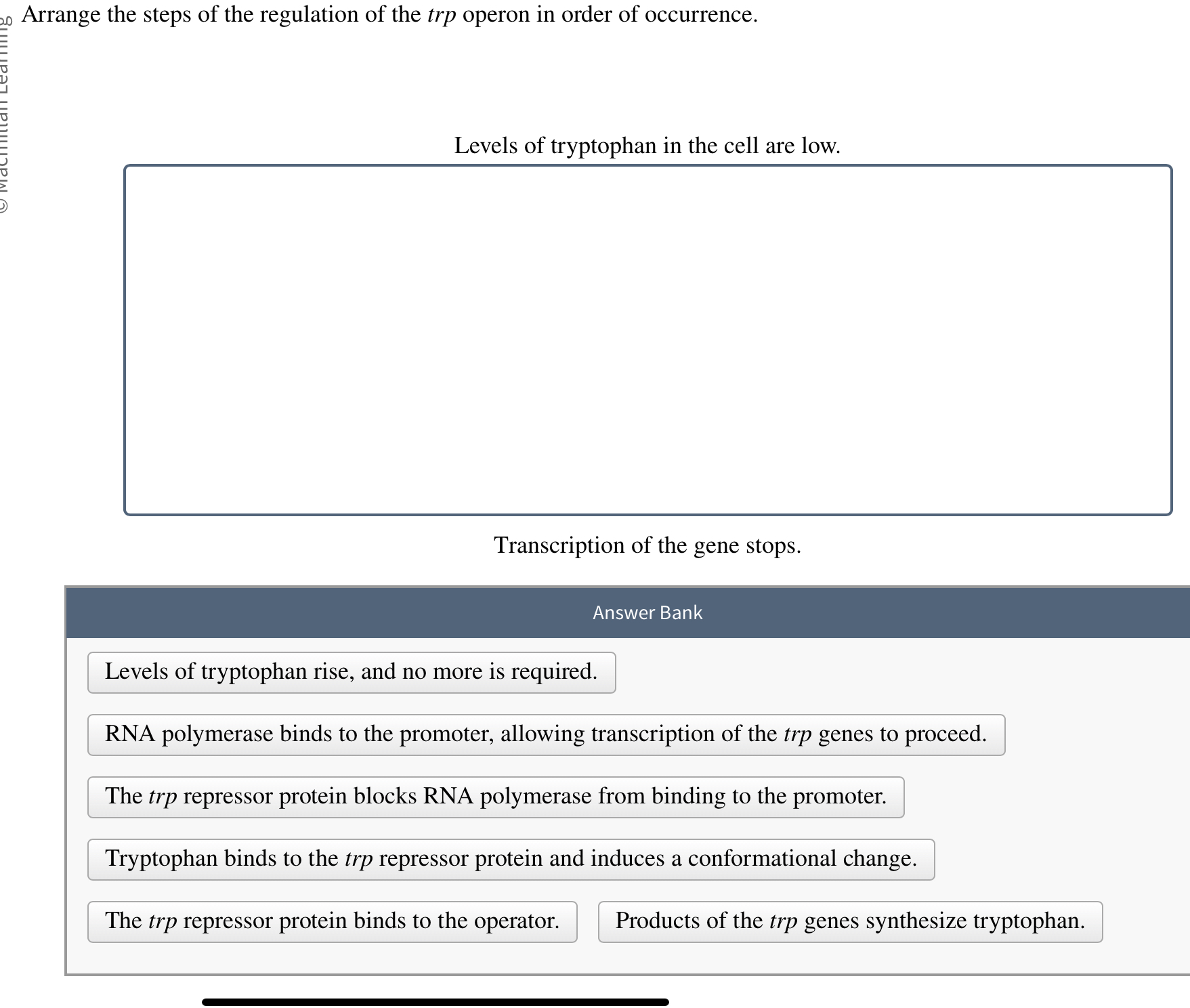 Solved Arrange the steps of the regulation of the | Chegg.com