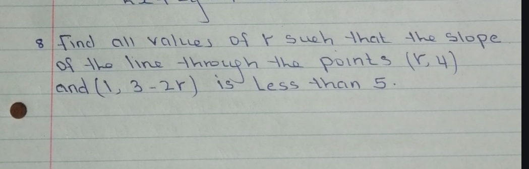 Solved 8 ﻿Find all values of r ﻿show that the slope of the | Chegg.com