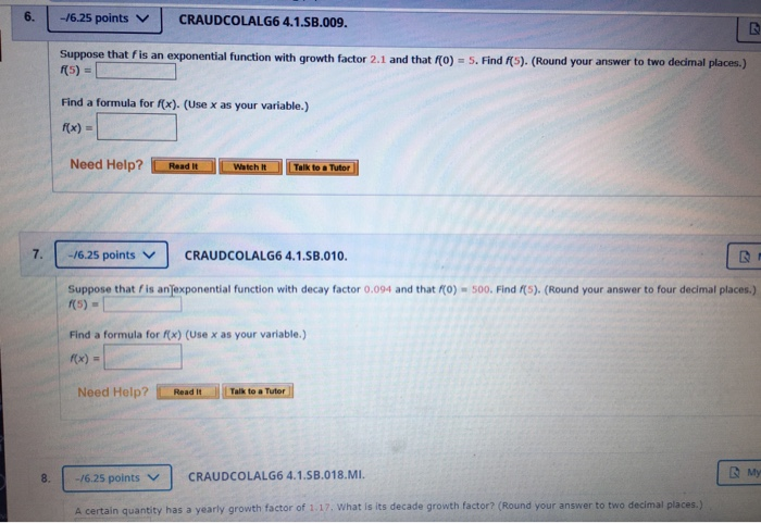 Solved -76.25 points V CRAUDCOLALG6 4.1.SB.009. Suppose that | Chegg.com