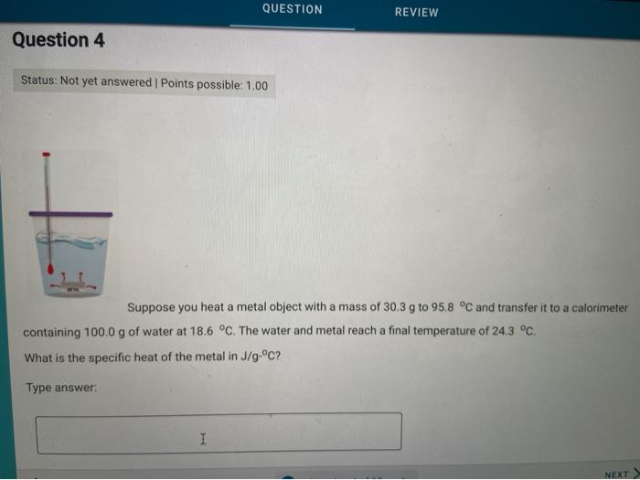 Solved QUESTION REVIEW Question 4 Status: Not yet answered | Chegg.com