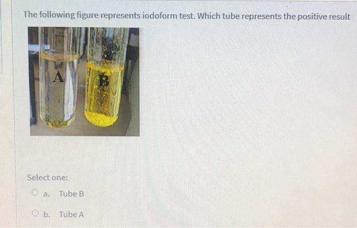 Solved The following figure represents iodoform test. Which | Chegg.com