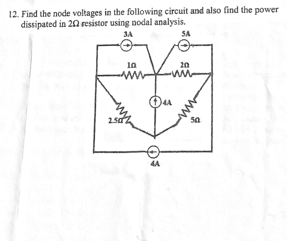 Solved Find the node voltages in the following circuit and | Chegg.com