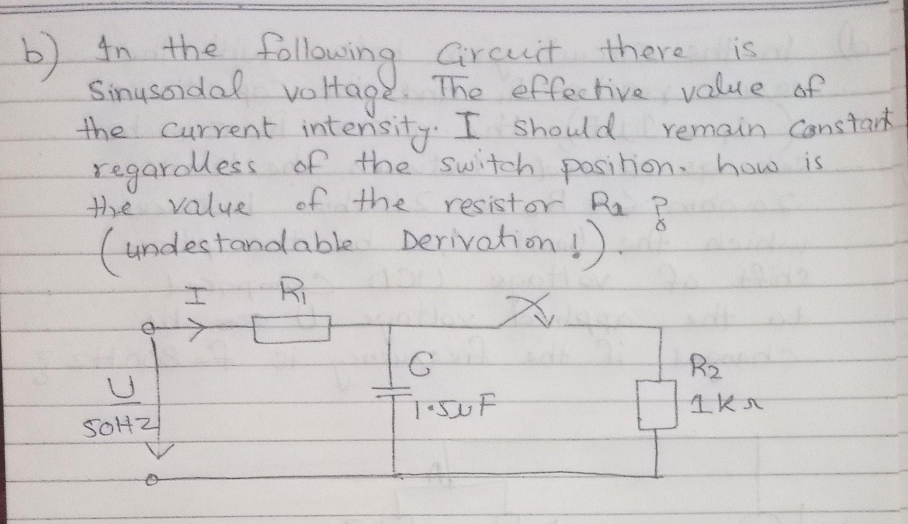 Solved b is b) In the following Greuit there Sinusoidal | Chegg.com