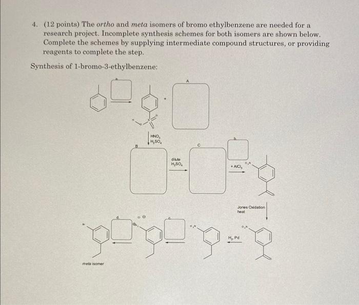 Solved 4. (12 points) The ortho and meta isomers of bromo | Chegg.com