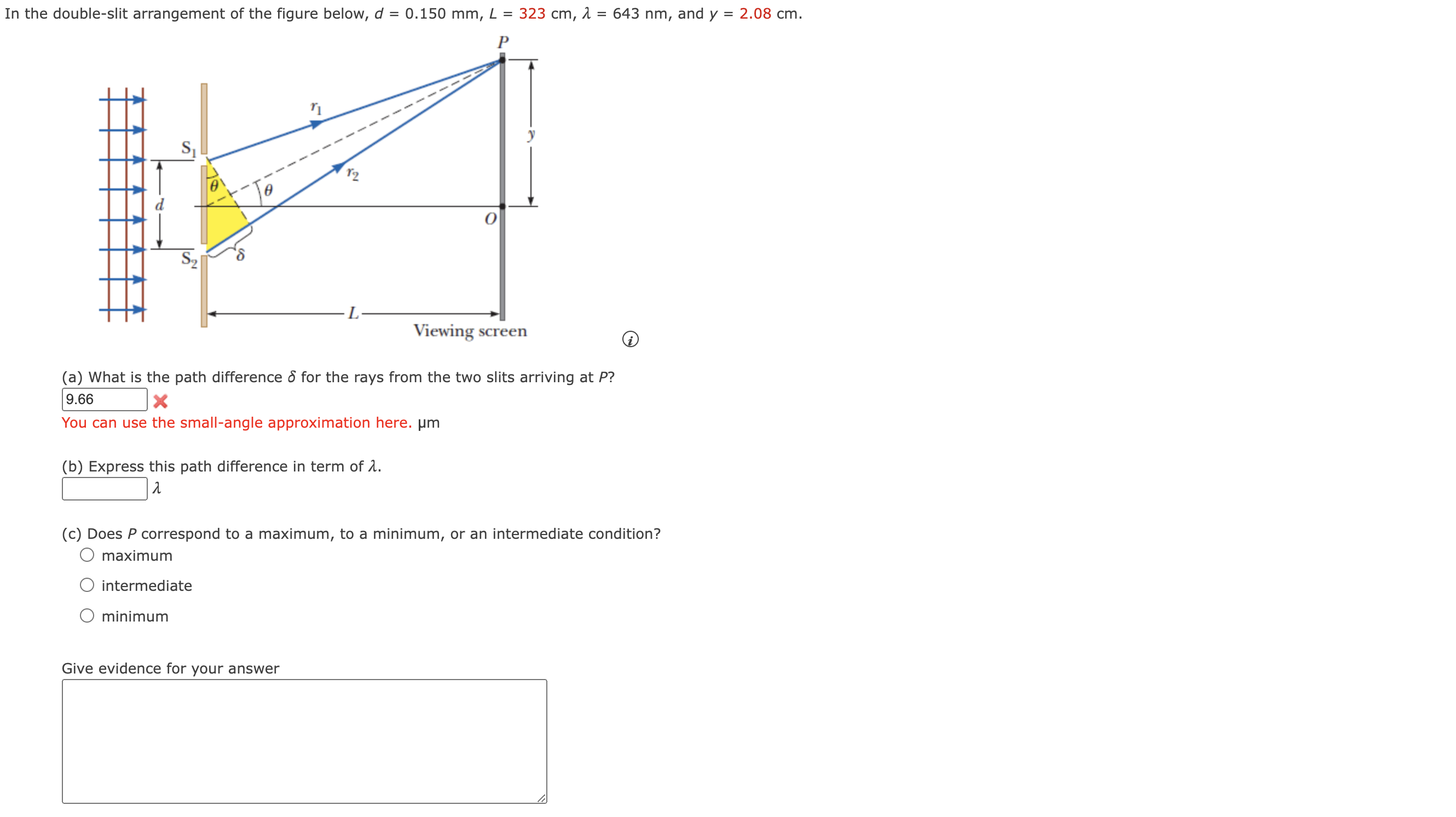In the double-slit arrangement of the figure below, | Chegg.com