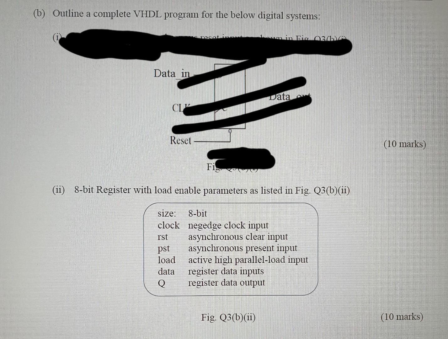 Solved (b) Outline a complete VHDL program for the below | Chegg.com