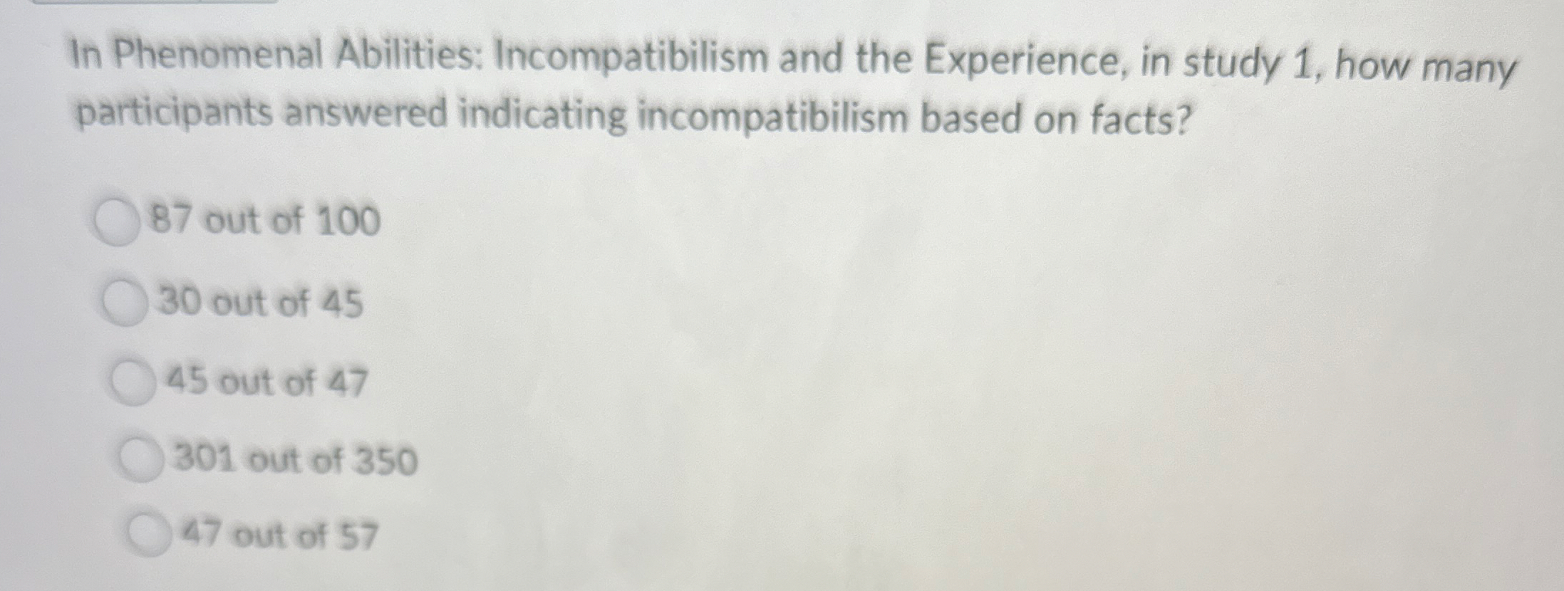 In Phenomenal Abilities: Incompatibilism and the | Chegg.com