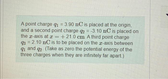 Solved A point charge q1=3.90nC is placed at the origin, and | Chegg.com
