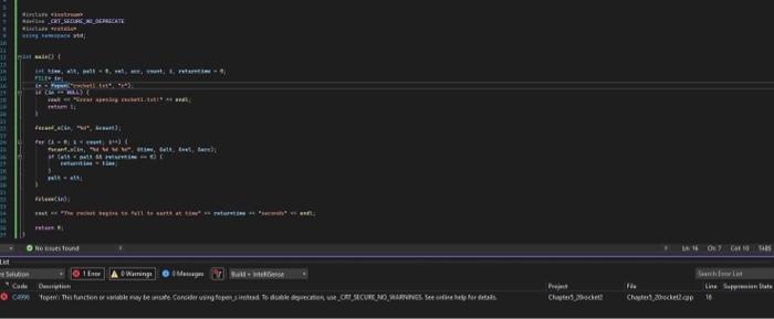 Solved Assume that the file rocket1.txt contains an initial | Chegg.com