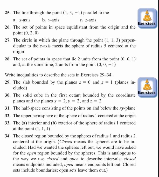 Solved In Exercises 1-12, give a geometric description of | Chegg.com