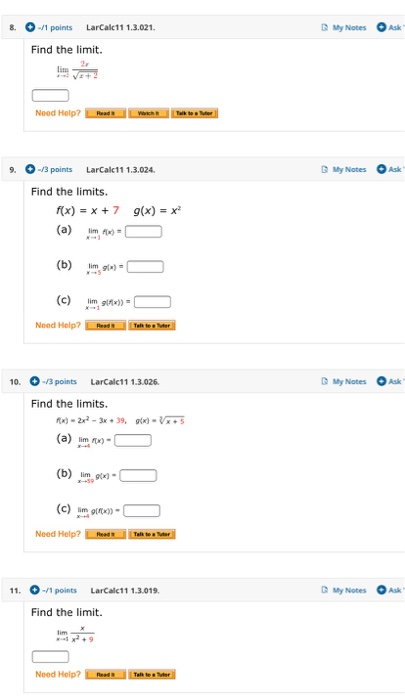 Solved & My Notes Ask -/1 points LarCalc11 1.3.021. Find the | Chegg.com Solved & My Notes Ask -/1 points LarCalc11 1.3.021. Find the | Chegg.com