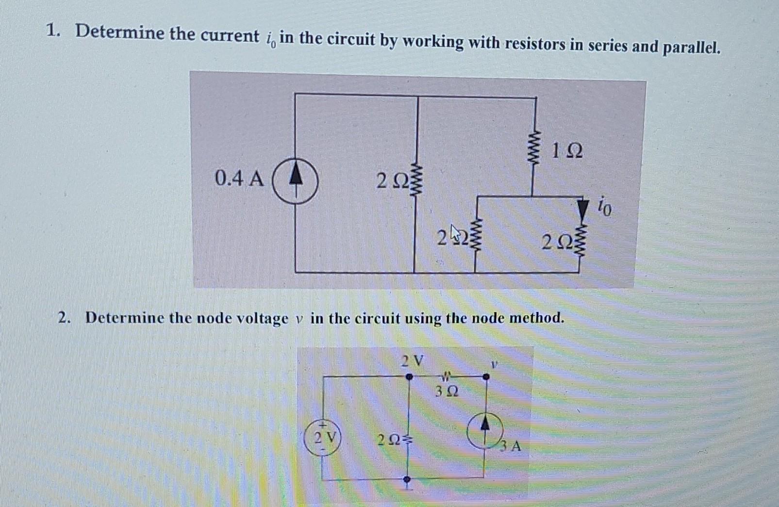 Solved 1. Determine the current i0 in the circuit by working | Chegg.com