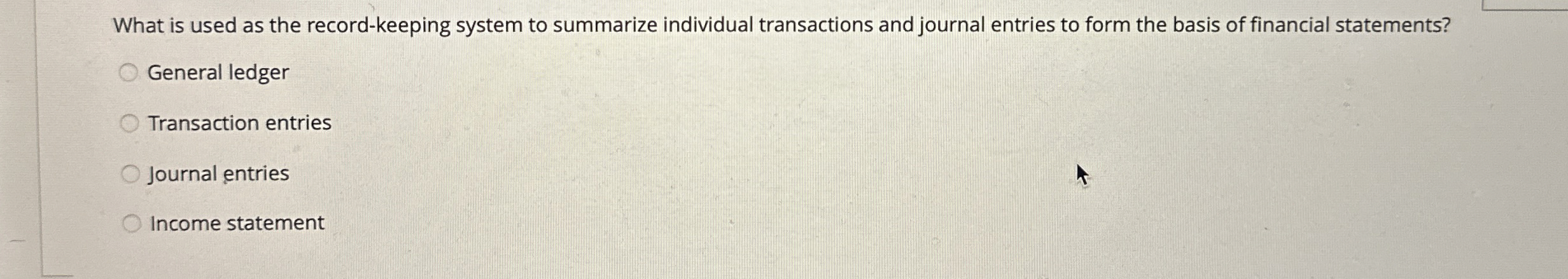 Solved What is used as the record-keeping system to | Chegg.com