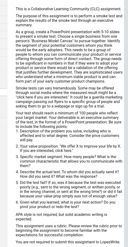 This is a collaborative Learning Community (CLC) | Chegg.com