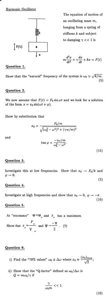 Solved Harmonic OscillatorThe equation of motion ofan | Chegg.com