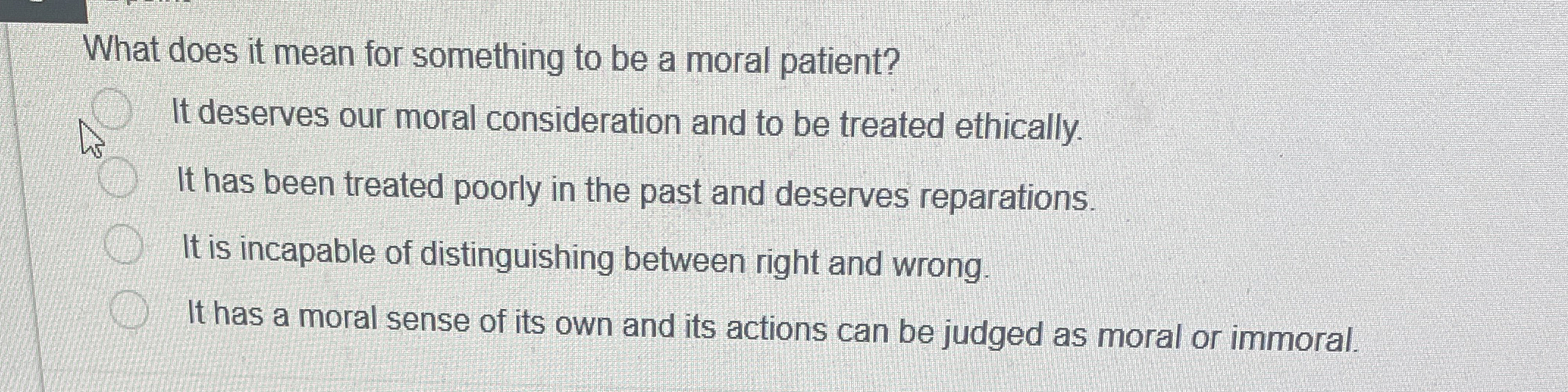 Solved What does it mean for something to be a moral | Chegg.com