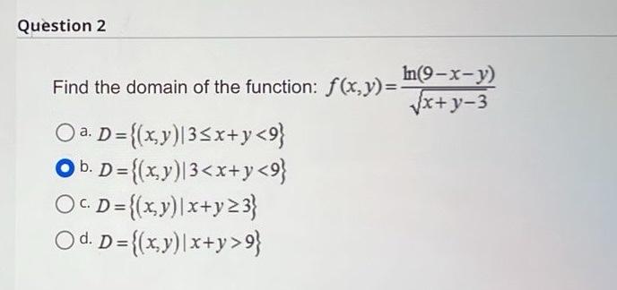 Solved Find the domain of the function: | Chegg.com