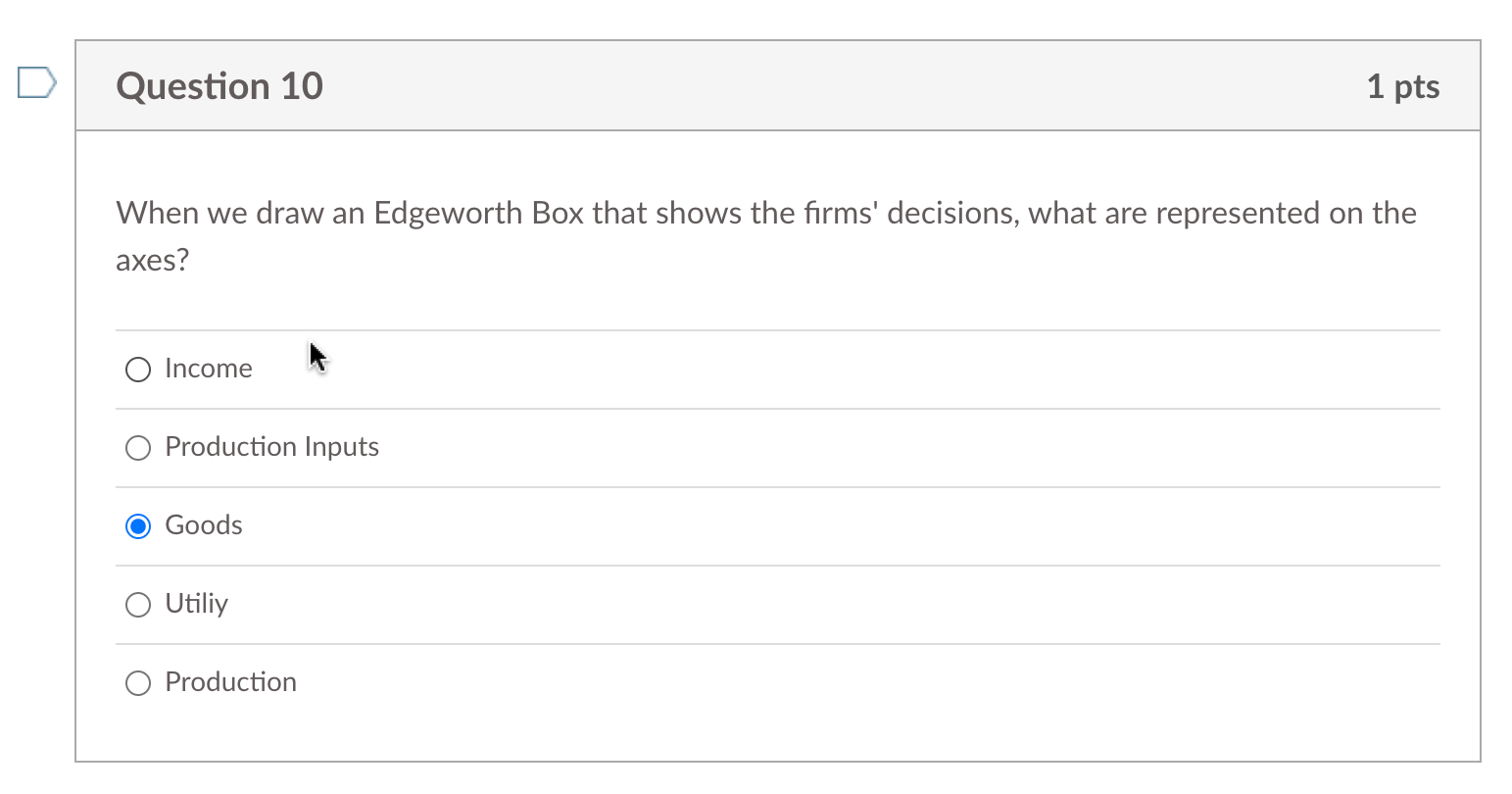 Solved Question 10When we draw an Edgeworth Box that shows | Chegg.com