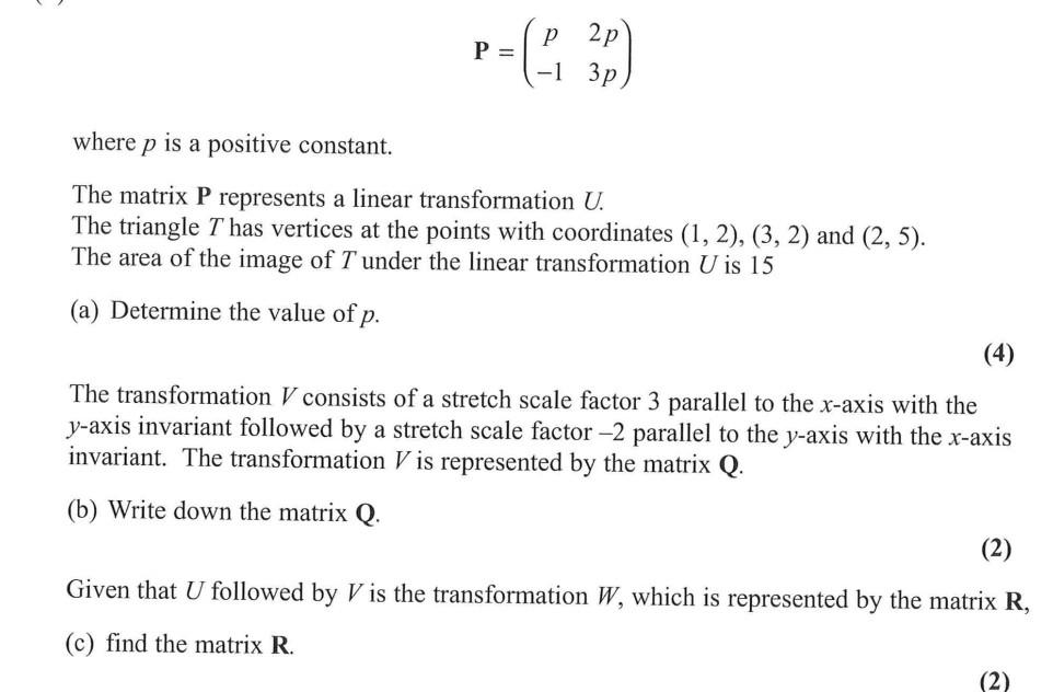 Solved P= p2p Зр, where p is a positive constant. The matrix | Chegg.com