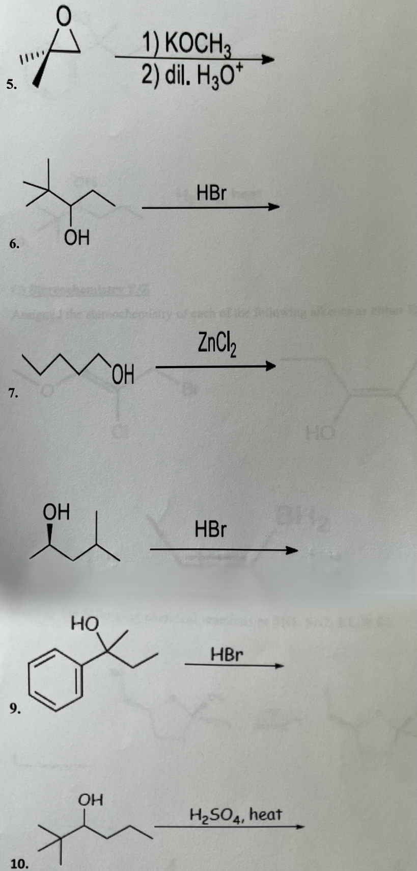 Solved B) ﻿Reactions: Predict the major products for the | Chegg.com