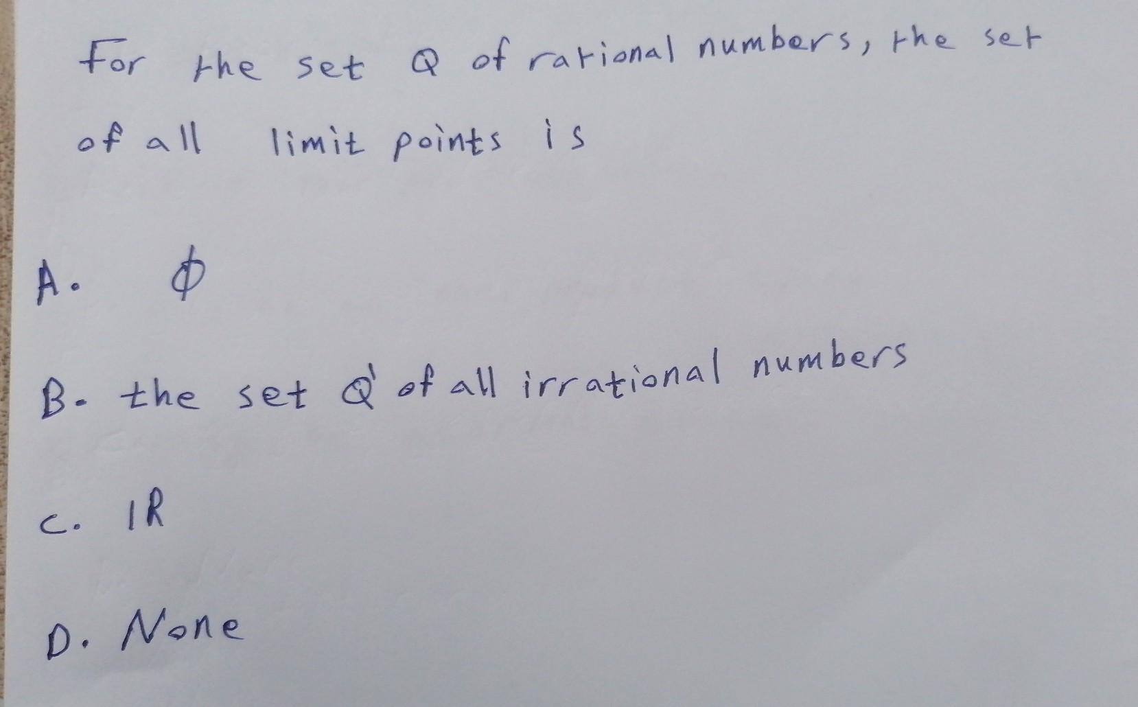 Solved For the set Q of rational numbers, the set of all | Chegg.com