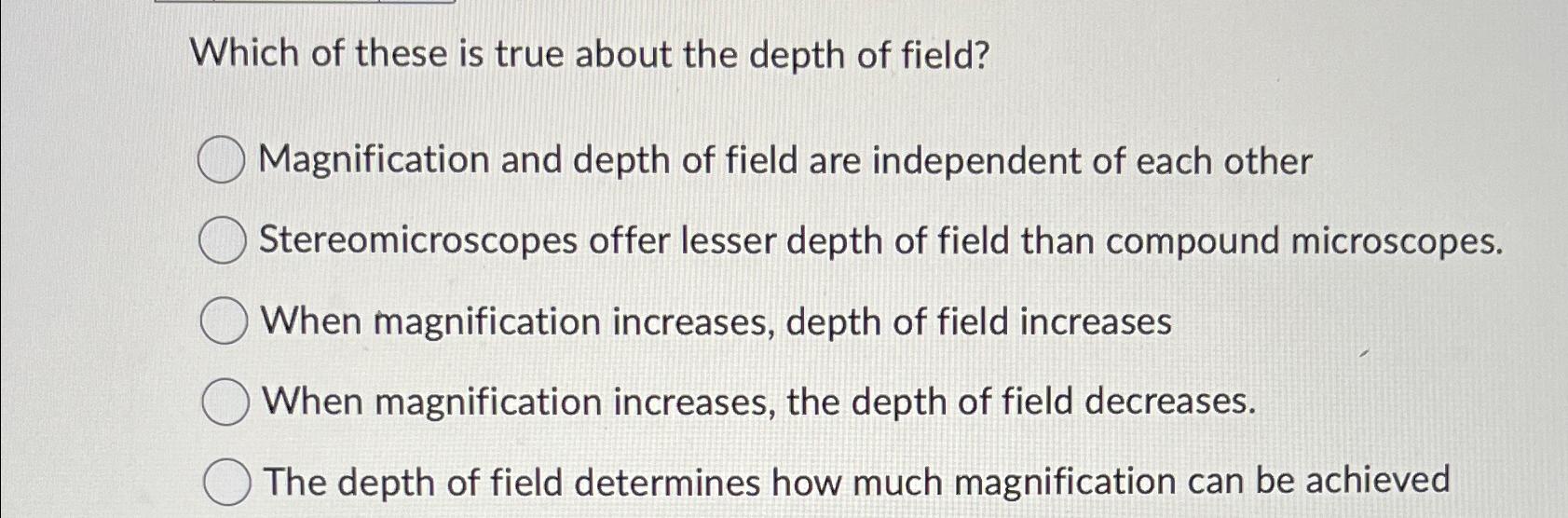 Solved Which of these is true about the depth of | Chegg.com