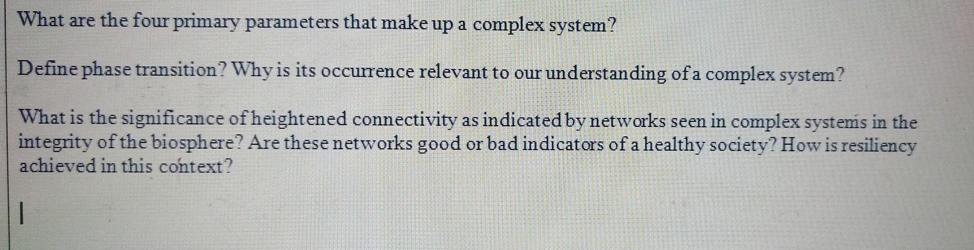 Solved What are the four primary parameters that make up a | Chegg.com