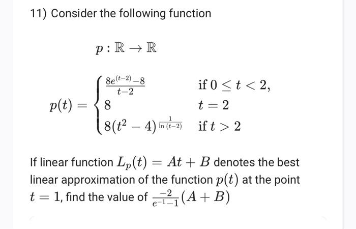 Solved 11) Consider the following function | Chegg.com