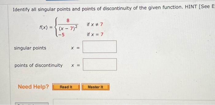 Solved Identify all singular points and points of | Chegg.com