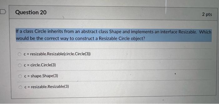 Solved If a class Circle inherits from an abstract class | Chegg.com