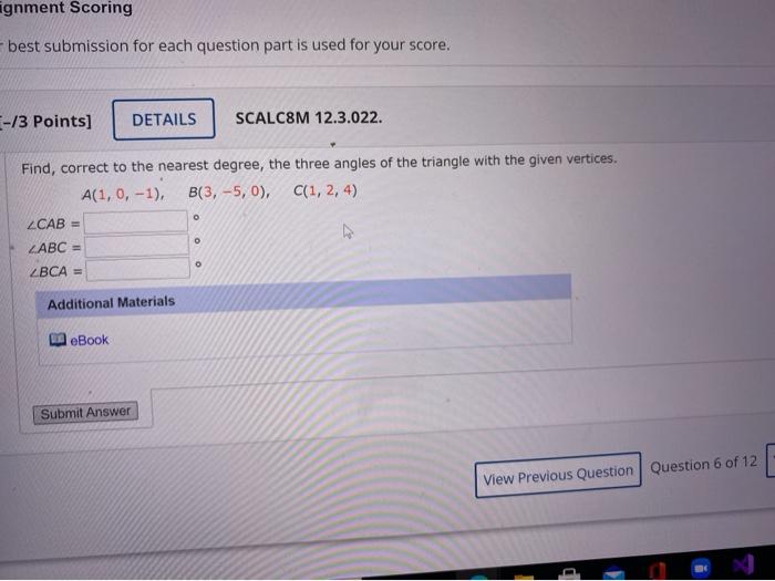 Solved ignment Scoring best submission for each question | Chegg.com