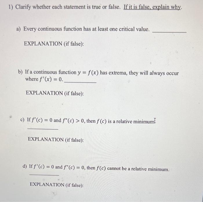 Solved a) Every continuous function has at least one | Chegg.com