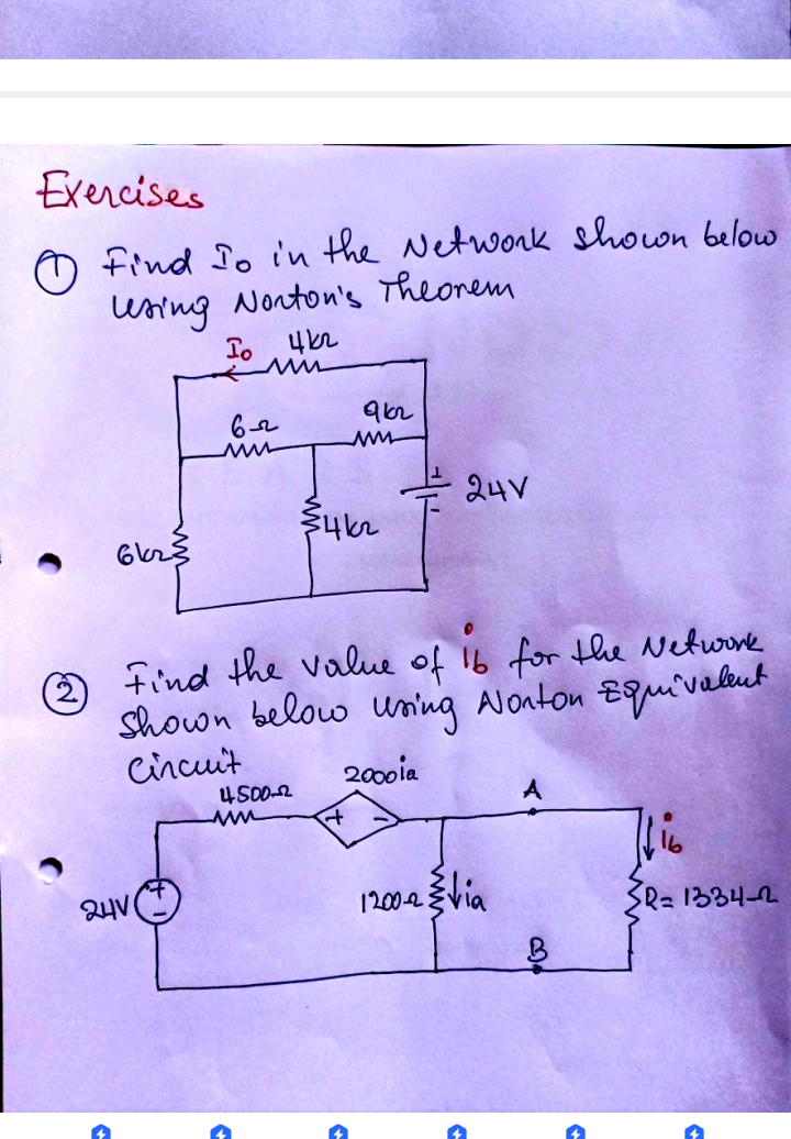 Solved (1) Find Io in the Network shown below using Norton's | Chegg.com