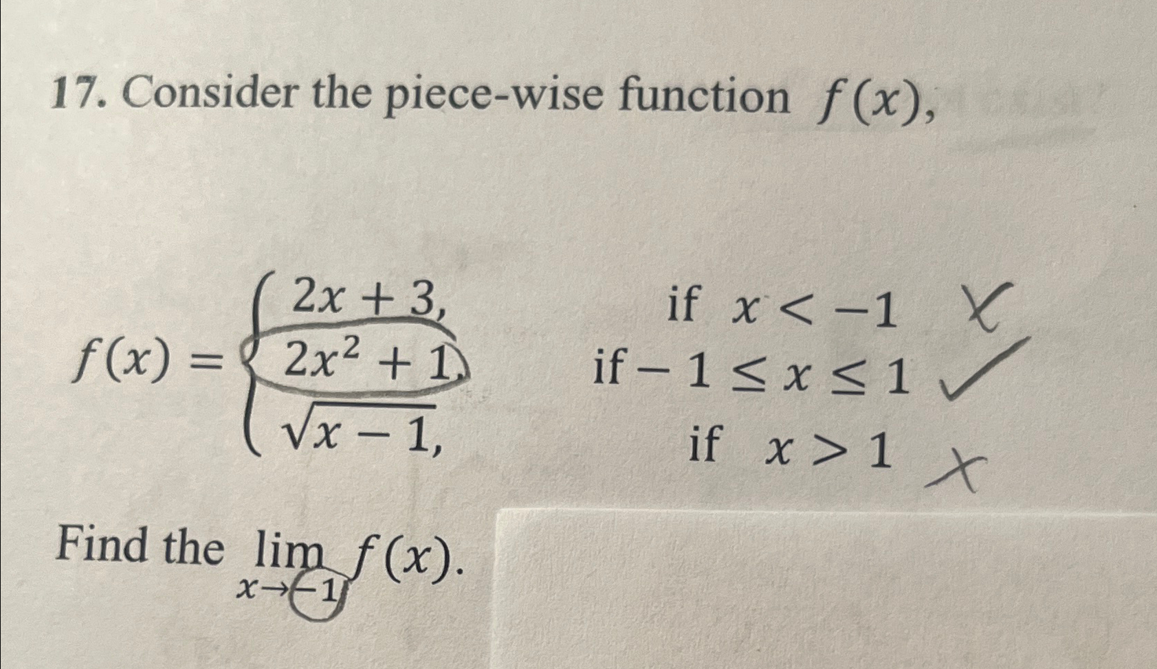 Solved Consider the piece-wise function | Chegg.com