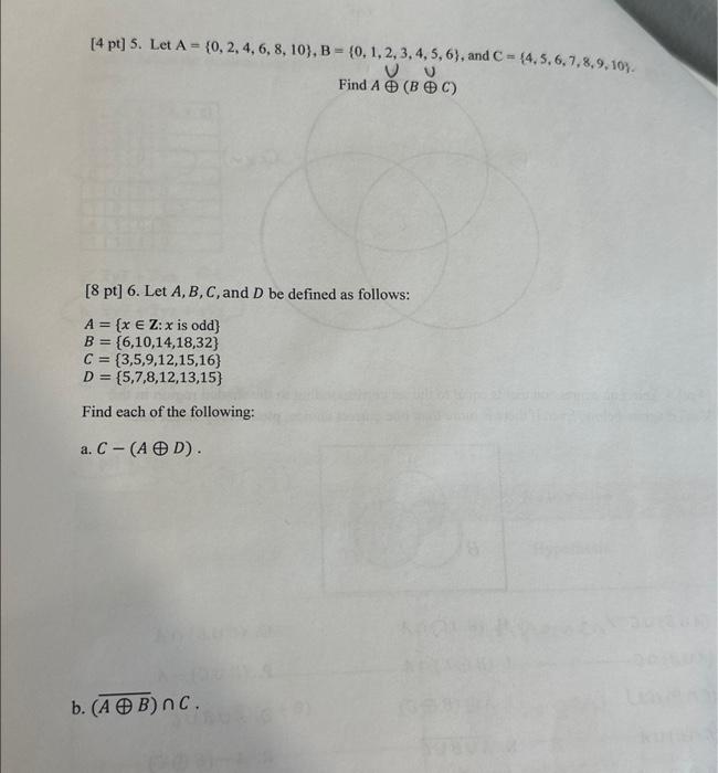Solved [4 pt] 5. Let A = {0, 2, 4, 6, 8, 10}, B = {0, 1, 2, | Chegg.com