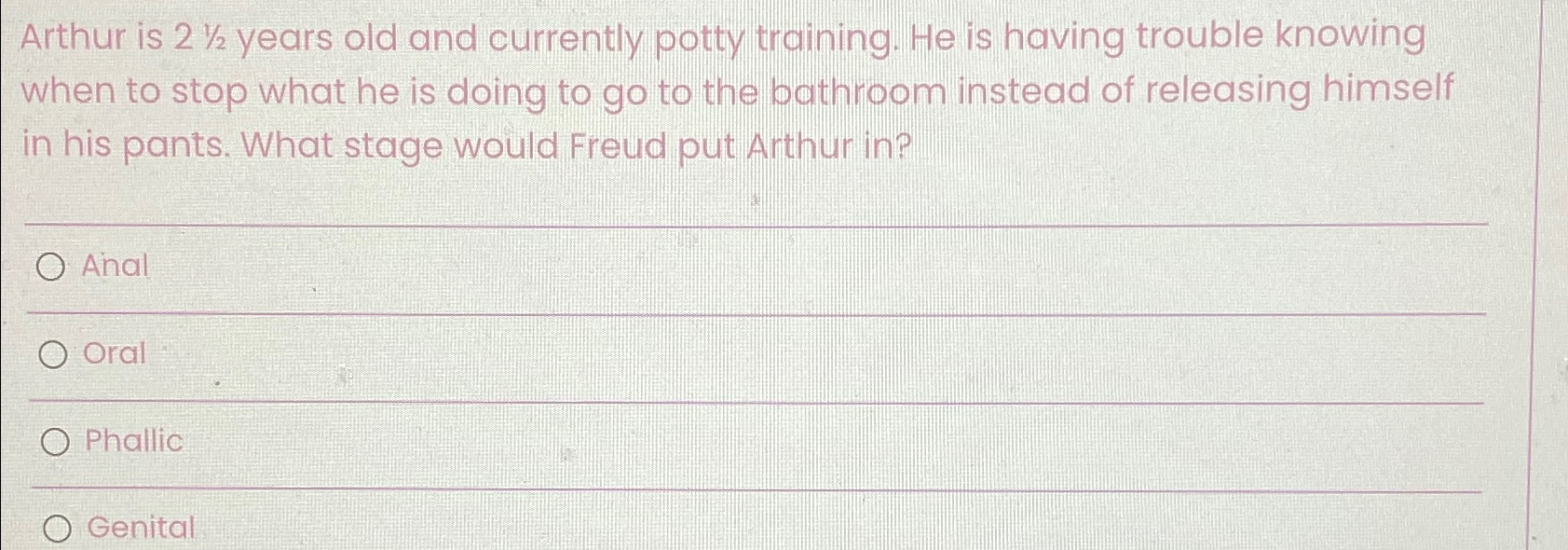 Solved Arthur is 212 ﻿years old and currently potty | Chegg.com