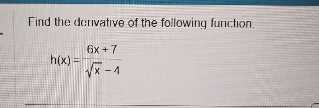 Solved Find the derivative of the following | Chegg.com