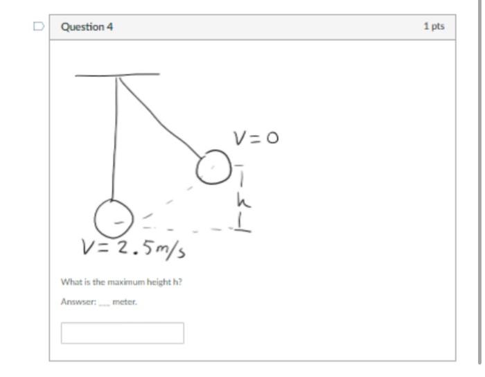 Solved What is the maximum height h ? Answyer: meter. | Chegg.com
