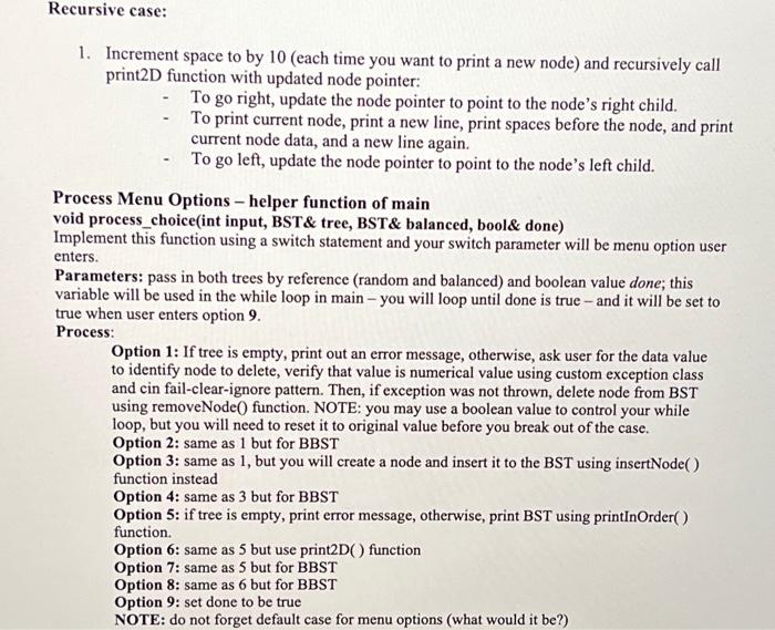 Solved can help me to creat the all program for me BST until | Chegg.com