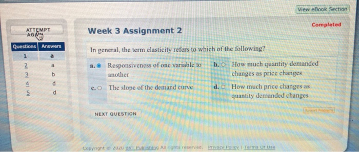 Solved View eBook Section Completed Week 3 Assignment 2 | Chegg.com