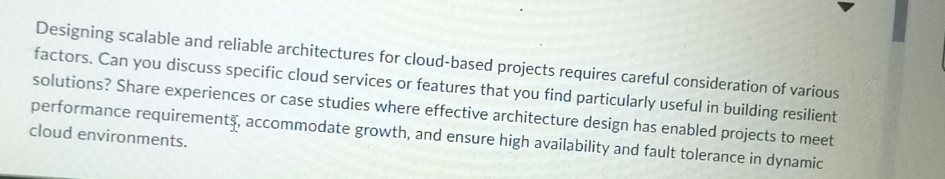 Solved Designing scalable and reliable architectures for | Chegg.com