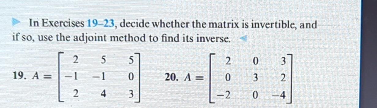 Solved In Exercises 19-23, decide whether the matrix is | Chegg.com