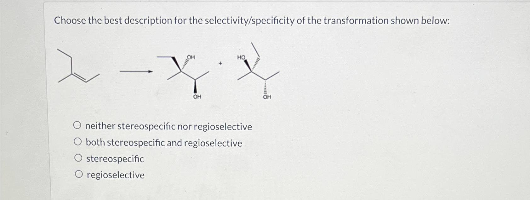 Solved Choose the best description for the | Chegg.com