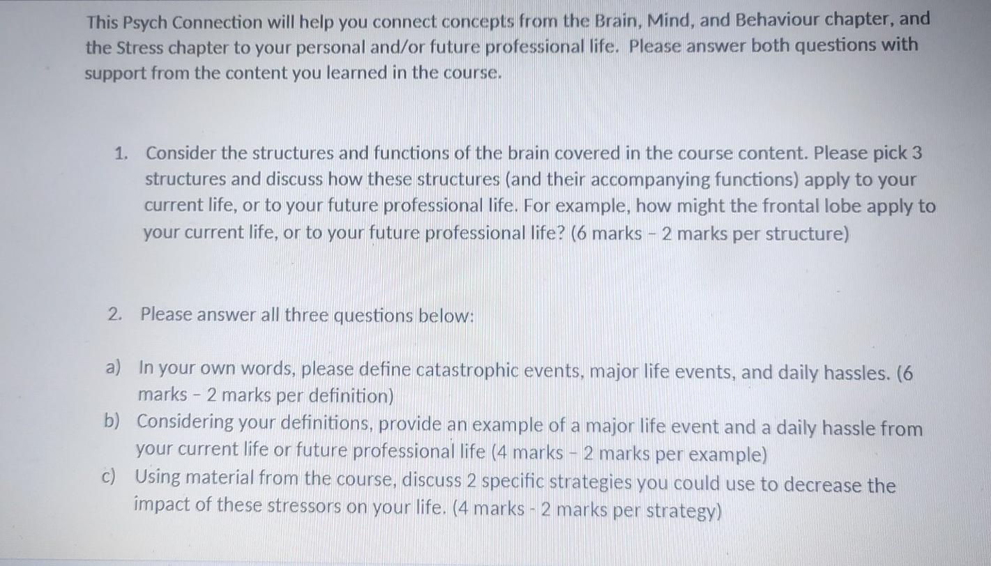Solved This Psych Connection will help you connect concepts | Chegg.com